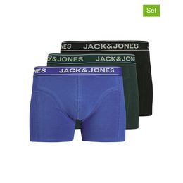 Jack & Jones Jack & Jones 3er-Set: Boxershorts in Blau/ Gr&uuml;n/ Schwarz - 40% | Gr&ouml;&szlig;e XXL | Herren-waesche