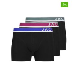 Jack & Jones Jack & Jones 3er-Set: Boxershorts "Jaceaston" in Schwarz/ Blau/ Khaki - 40% | Größe S | Herren-waesche