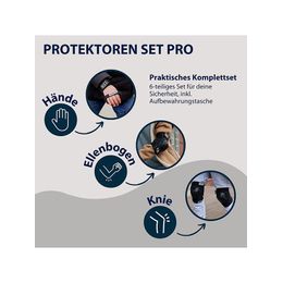 Hudora 6tlg. Protektoren-Set "Pro" in Schwarz - 16% | Gr&ouml;&szlig;e M | Damen-outdoor-ausruestung