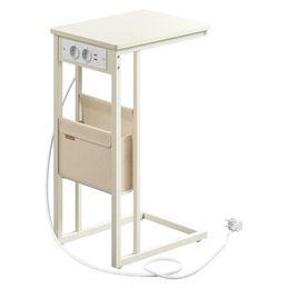 Songmics Beistelltisch in Weiß/ Creme - (B)40 x (H)62 x (T)30 cm - 27% | Tische
