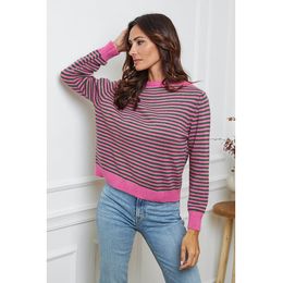 So Cachemire Pullover "Dweg" in Pink/ Khaki - 65% | Gr&ouml;&szlig;e M | Damen-pullover-cardigans