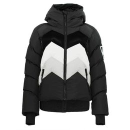 Peak Mountain Ski-/ Snowboardjacke "Arulis" in Schwarz/ Grau/ Wei&szlig; - 73% | Gr&ouml;&szlig;e XL | Damen-outdoorjacken
