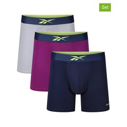 Reebok 3er-Set: Boxershorts "Tully" in Lila/ Grau/ Dunkelblau - 60% | Größe S | Herren-waesche