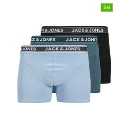 Jack & Jones Jack & Jones 3er-Set: Boxershorts in Hellblau/ Dunkelblau/ Schwarz - 36% | Größe L | Herren-waesche