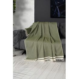 Colourful Cotton &Uuml;berwurf in Gr&uuml;n - 37% | Gr&ouml;&szlig;e 170x230 cm | Decken