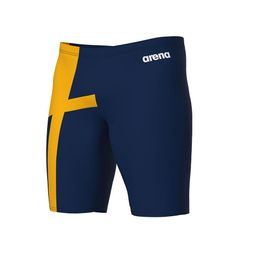 arena Lange Badehose in Dunkelblau/ Gelb - 56% | Gr&ouml;&szlig;e 6 | Herren-bademode-sport
