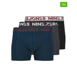 Jack & Jones Jack & Jones 3er-Set: Boxershorts "Jaccolton" in Blau/ Grau/ Schwarz - 36% | Größe L | Herren-waesche