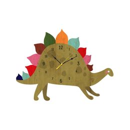 The Wild Hug Wanduhr "Dino" in Oliv/ Bunt - (B)40 x (H)40 cm - 38% | Wanddekoration