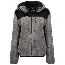 Maison Montaigne Fleecejacke "Telomai" in Grau/ Schwarz - 58% | Gr&ouml;&szlig;e XL | Damenjacken