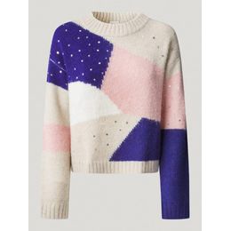 Pepe Jeans Pullover "Nora" in Beige/ Blau/ Rosa - 43% | Gr&ouml;&szlig;e L | Damen-pullover-cardigans