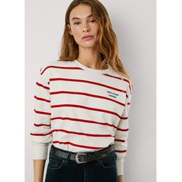 Pepe Jeans Sweatshirt "Bienna" in Creme/ Rot - 33% | Gr&ouml;&szlig;e M | Damen-sweatshirts-jacken