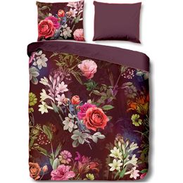 Descanso Satin-Bettw&auml;sche-Set "Simone" in Bunt/ Bordeaux - 51% | Gr&ouml;&szlig;e 135x200 cm | Bettwaesche-bettwaren