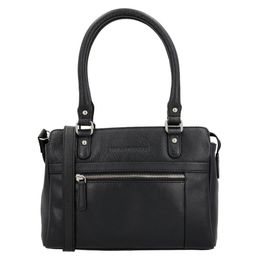 HIDE & STITCHES Leder-Henkeltasche in Schwarz - (B)35 x (H)22 x (T)8 cm - 30% | Damen-taschen