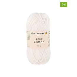 Schachenmayr since 1822 10er-Set: Baumwollgarne ''Your Cotton'' in Wei&szlig; - 10x 50 g - 12% | Kreativbedarf-diy