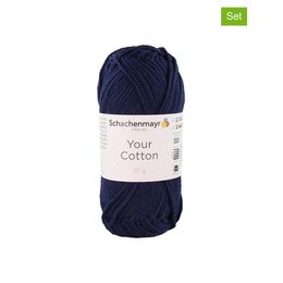 Schachenmayr since 1822 10er-Set: Baumwollgarne ''Your Cotton'' in Dunkelblau - 10x 50 g - 12% | Kreativbedarf-diy