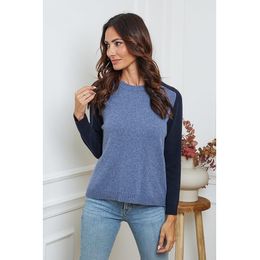 So Cachemire Pullover "Kaleis" in Blau/ Dunkelblau - 55% | Gr&ouml;&szlig;e M | Damen-pullover-cardigans