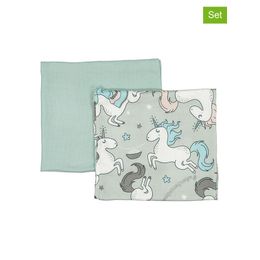 La Millou 2er-Set: Spucktücher in Türkis/ Grau - 36% | Größe 70x70 cm | Baby-spucktuecher
