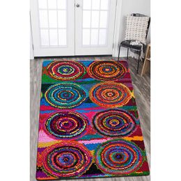 Conceptum Hypnose Baumwoll-Teppich ''Boule Colore Sönil'' in Bunt - 66% | Größe 150x200 cm |