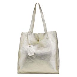 ORE10 Leder-Schultertasche "Ortega" in Gold - (B)33 x (H)38 x (T)15 cm - 72% | Damen-taschen