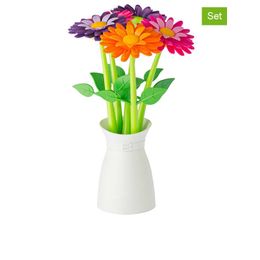 Vigar 6tlg. Stifte-Set mit Vase "Flower" in Wei&szlig;/ Bunt - (H)25 cm - 12% | Buero-schulbedarf