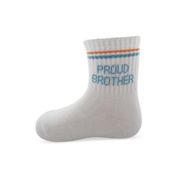 Pippa & Piet Socken 'Proud Brother' Jungen Gr&ouml;&szlig;e 23/26.5 blau / orange / wei&szlig;