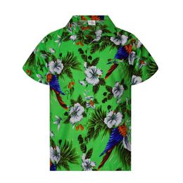 King Kameha Button Up Shirt 'Cherryparrot' boy Green size 164/176
