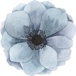 queence Wandtattoo &raquo;Kamela&laquo; Selbstklebend, Sticker, Blume, Wandsticker, Bl&uuml;te blau