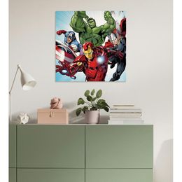 Komar Leinwandbild &raquo;Marvel Avengers Teampower&laquo; Disney 1 Stk. tlg. 60 x 60 cm (Breite x H&ouml;he) - Kinderzimmer, Dekoration bunt Vlies