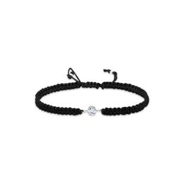 Elli Armband &raquo;Nylonband Glas Kristalle Wei&szlig; 925 Sterling Silber&laquo; Schwarz 16 cm Armband f&uuml;r Damen mit Swarovski Kristallen verleiht einen...