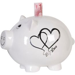 CASABLANCA BY GILDE Wanddekoobjekt &raquo;Sparschwein Big Love&laquo; wei&szlig;-silberfarben
