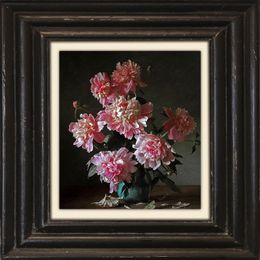 queence Leinwandbild &raquo;Blumen&laquo; Blumen Blumenbilder Kunst Stillleben Vasen & T&ouml;pfe Premium-Leinwandstoff, Handarbeit aus Deutschland, 40x40cm...