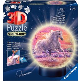 Ravensburger Puzzleball »Nachtlicht Pferde am Strand« mit Leuchtsockel inkl. LEDs bunt