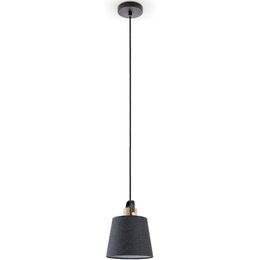 Paco Home Pendelleuchte &raquo;MARTA&laquo; E27 Wohnzimmer Stoffschirm Esszimmer E27 Industrial Design Kabel 1, 5m schwarz grau