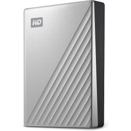 Western Digital externe HDD-Festplatte »WD My Passport Ultra« 2 TB Anschluss USB-C silber Passwortschutz mit 256-Bit-AES-Hardwareverschlüsselung