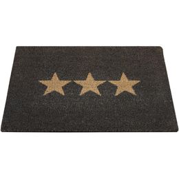 ANDIAMO Fu&szlig;matte &raquo;Kokos Star&laquo; rechteckig 15 mm H&ouml;he Schmutzfangmatte, Motiv Sterne, In- und Outdoor geeignet anthrazit Obermaterial: 100% Kokos B :...