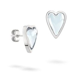 Liebeskind Berlin Paar Ohrstecker »Schmuck Geschenk Edelstahl Ohrringe Glass Heart« edelstahlfarben-transparent + transparent Modische Ohrringe mit...
