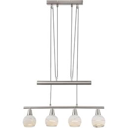 Globo LIGHTING LED-Hängeleuchte »ELLIOTT« E14 1 Stk. Warmweiß Hängelampe, höhenverstellbar, Glas satiniert, Esstisch, Esszimmer Nickel matt