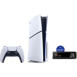 Samsung Konsolen-Set »Disk Edition (Slim) + 990 PRO Heatsink interne SSD 1TB« 1.000 GB PlayStation 5 weiß/schwarz Die PS5-Konsole ist über HDMI 2.1...