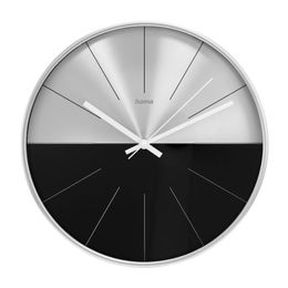Hama Wanduhr &raquo;Uhr "Sizilien, &Oslash; 30 cm, ohne Ticken, Schwarz/Silber&laquo; ger&auml;uscharm silber