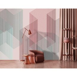 Livingwalls living walls Vliestapete &raquo;3D-Tapete Geometrie Rosa Blau Moderne Vliestapete&laquo; matt glatt Vlies