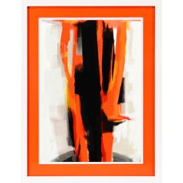 queence Bild mit Rahmen &raquo;Abstrakt, schwarz, orange&laquo; Abstrakt Mode Modebilder 1 Stk. tlg. Poster mit buntem Acrylglas Passepartout Farbe Rahmen:...