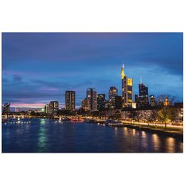 Artland Alu-Dibond-Druck &raquo;Frankfurt Skyline&laquo; Deutschland 1 Stk. tlg. f&uuml;r Innen- und Au&szlig;enbereich geeignet, Outdoorbild Farbe Bild(er): blau