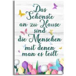 Reinders! Wandbild &raquo;Wandbild Zu Hause Familien - Lebensfreude - Weisheit&laquo; Schriftzug 1 Stk. tlg. Farbe Bild(er): mehrfarbig