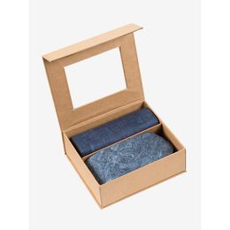 Cinque Herren Krawatte Set, mit eleganter Paisley-Optik blau