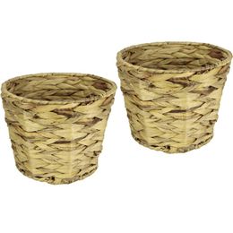 I.GE.A. Pflanzkübel »Wasserhyazinthentopf« 2er Set Wasserhyazinthe Gefäß Blumentopfgeflochten Übertopf Vase Korb natur