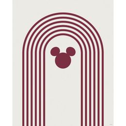 Komar Bild &raquo;Minimal Mickey&laquo; Disney 1 Stk. tlg. Wandbild zur Dekoration im Kinderzimmer - ohne Rahmen rot Holz, Papier