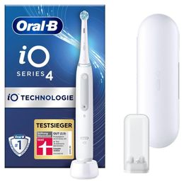 Oral-B Elektrische Zahnbürste »iO 4« 1 Stk. Aufsteckbürsten mit Magnet-Technologie, 4 Putzmodi, Reiseetui Quite White ENTSPANNTES ZÄHNEPUTZEN...