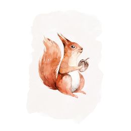 Komar Bild &raquo;Hungry Squirrel&laquo; Natur 1 Stk. tlg. Wandbild zur Dekoration - ohne Rahmen bunt Holz, Papier