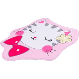 Obsession Kinderteppich &raquo;My Mila Kids 142&laquo; Motivform 8 mm H&ouml;he Motiv Katze, waschbar, Kinderzimmer rosa Obermaterial: 100% Polyester B : 60 cm 1...