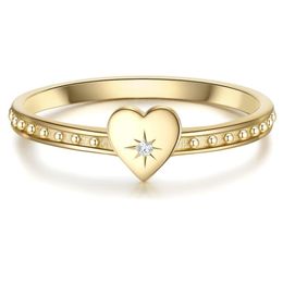 Glanzst&uuml;cke M&uuml;nchen GLANZST&Uuml;CKE M&Uuml;NCHEN Fingerring &raquo;GSM287&laquo; aus Sterling Silber gelbgold 50 Romantischer Ring mit Herz